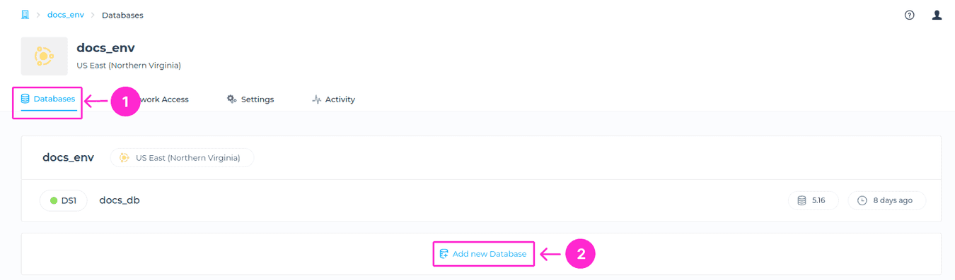 Create a new Database