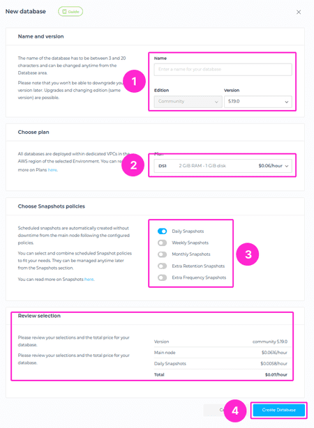 Create a new Database