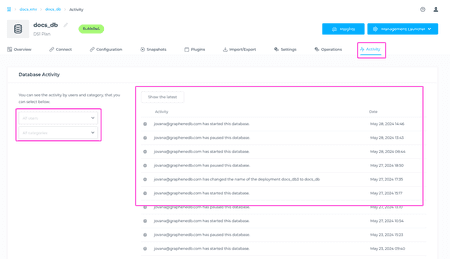 Manage your Databases